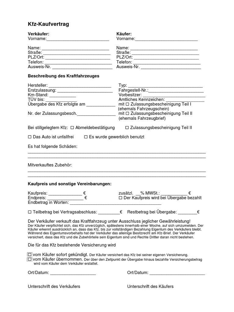 Kaufvertrag Model 1 PDF | PDF