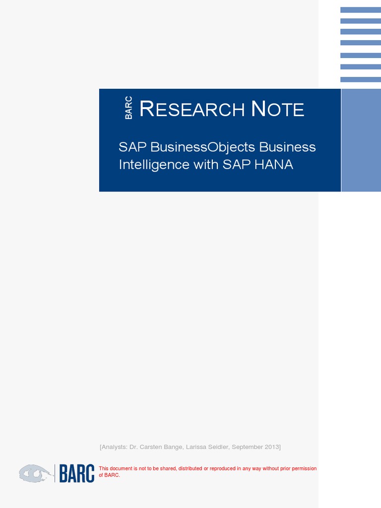White Paper SAP BusinessObjects BI Solutions For SAP HANA PDF | PDF ...
