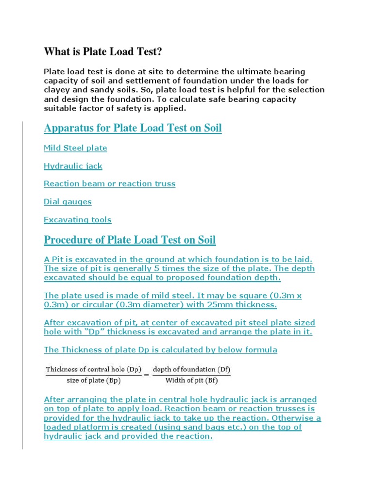What Is Plate Load Test | Download Free PDF | Truss | Civil Engineering