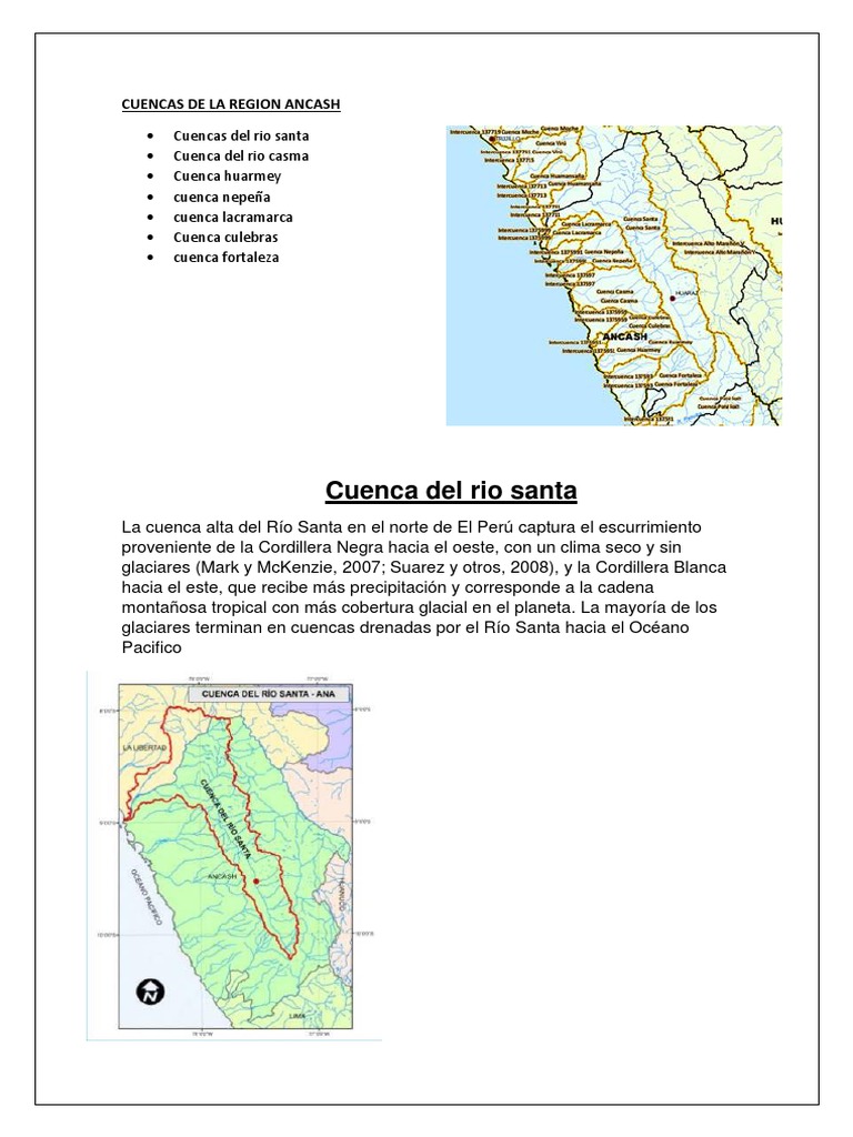 Cuenca Del Rio Santa | PDF | Andes | Geografía Física
