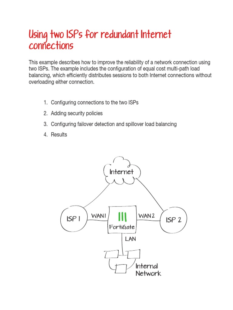 Using Two Isps For Redundant Internet Connections | PDF