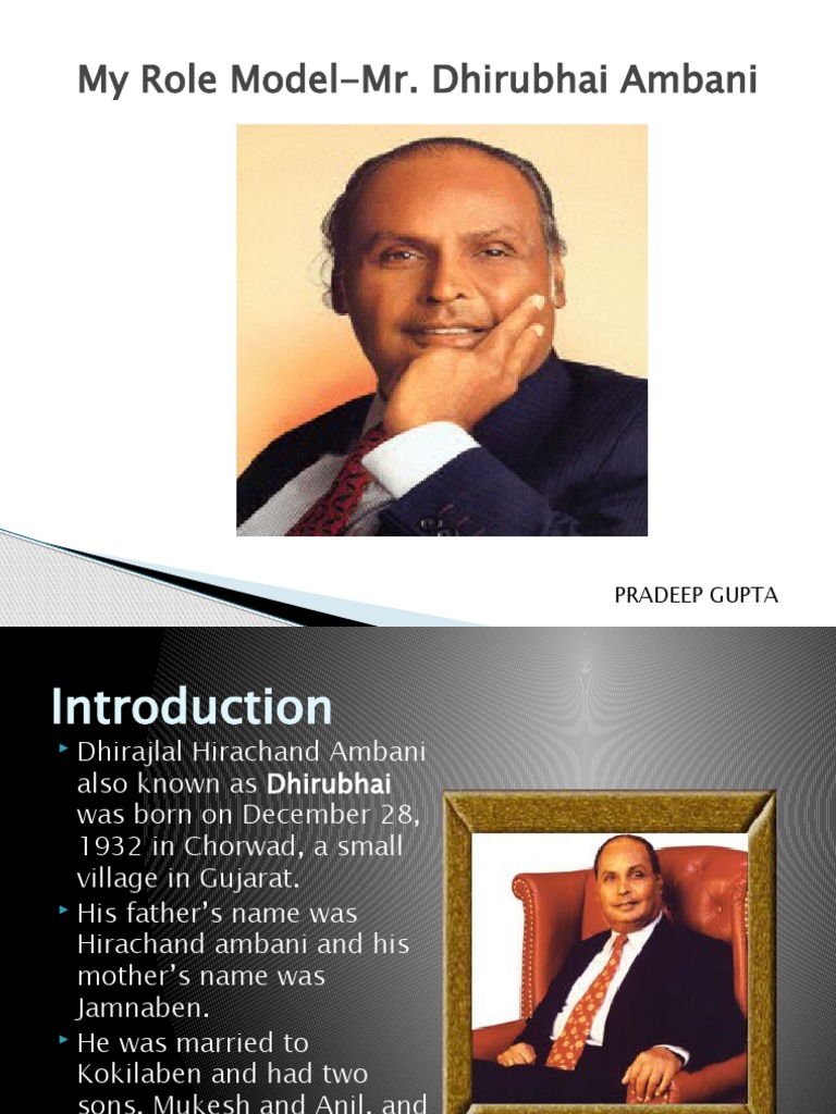 My Role Model-Mr. Dhirubhai Ambani: Pradeep Gupta | PDF | Economies | Business