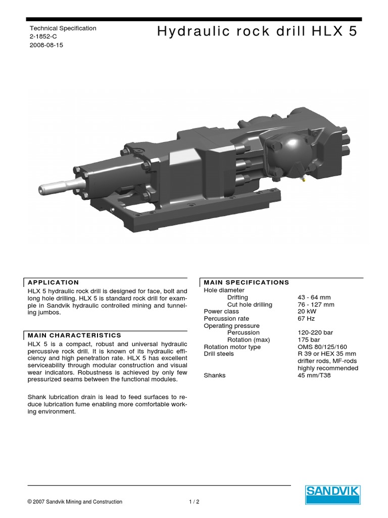 Hammer Hlx5-Specs PDF | PDF | Drill | Drilling