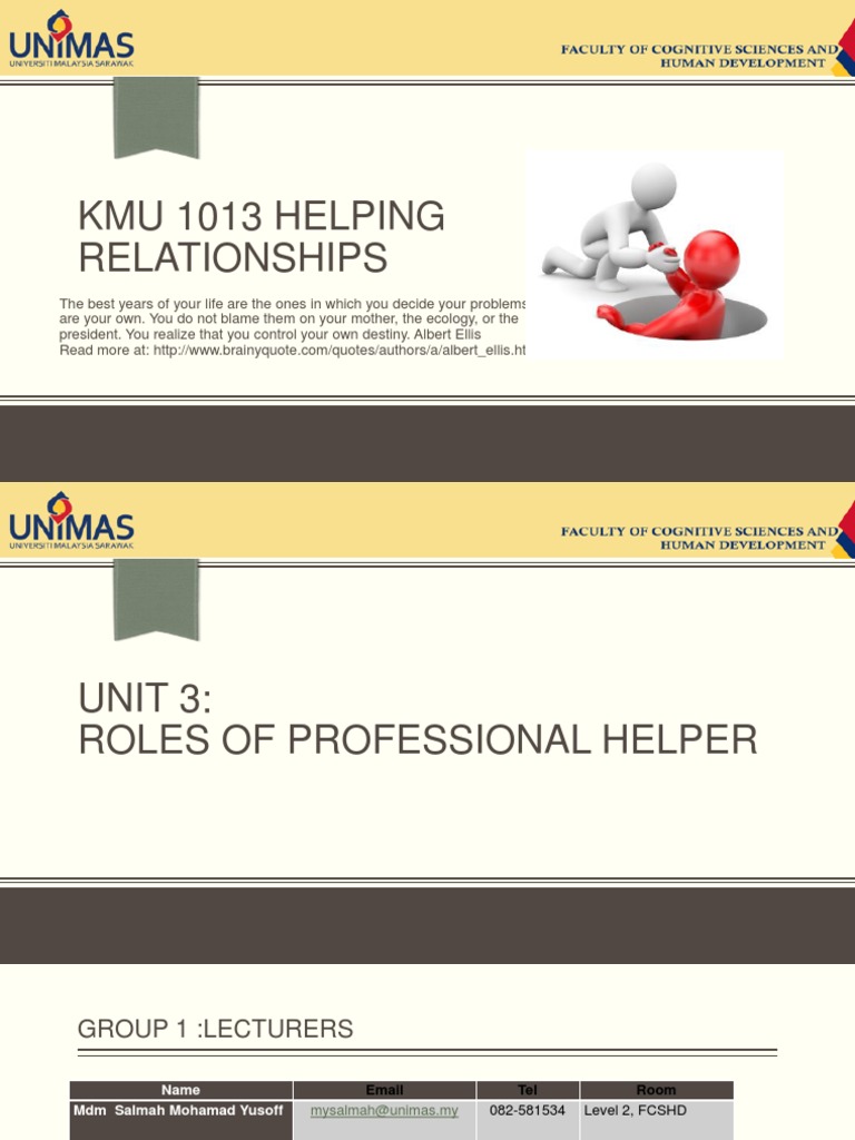 Unit 3 - Roles of Professional Helper July 2016 | PDF ...