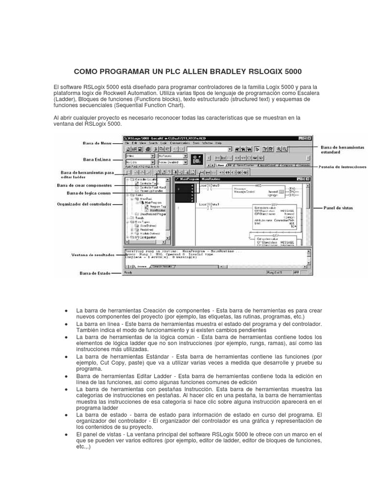 Como Programar Un PLC Allen Bradley Rslogix 5000 | PDF | Controlador ...