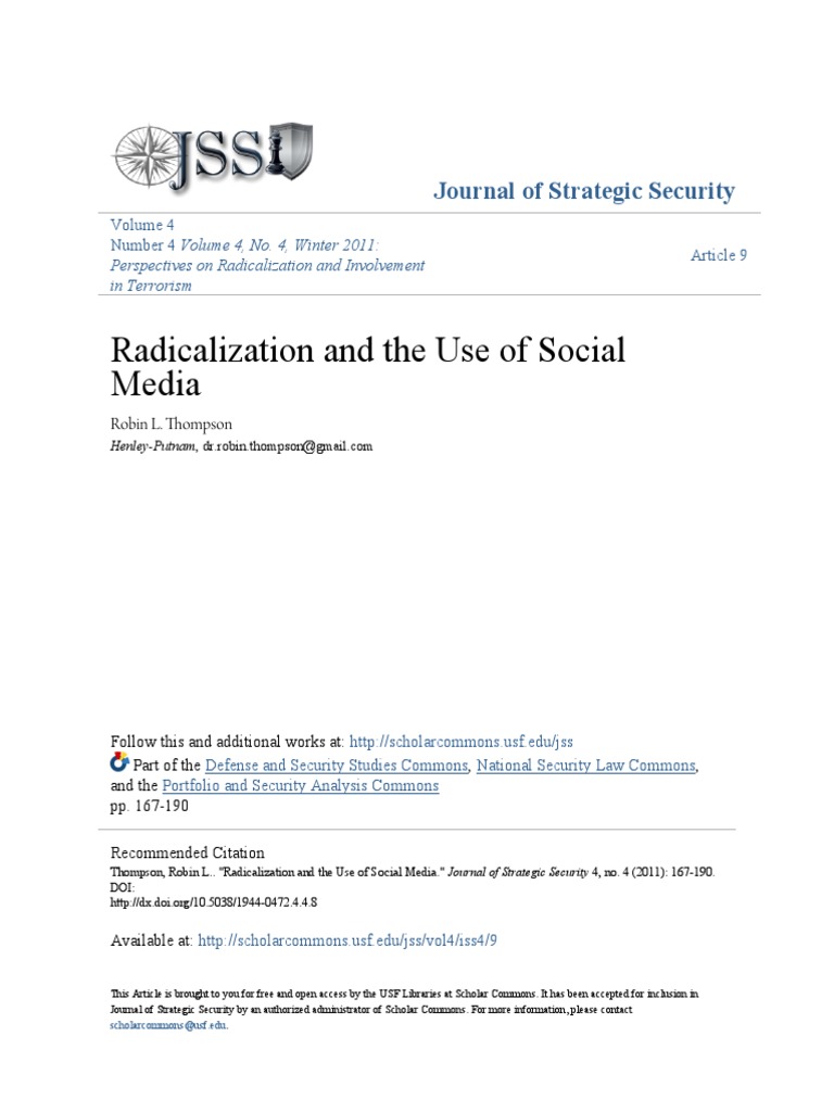 Radicalization and The Use of Social Media | PDF | Social Media ...