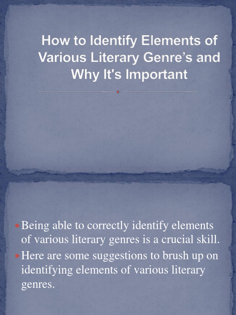 Identifying Elements of Literary Genres | PDF | Narration | Storytelling