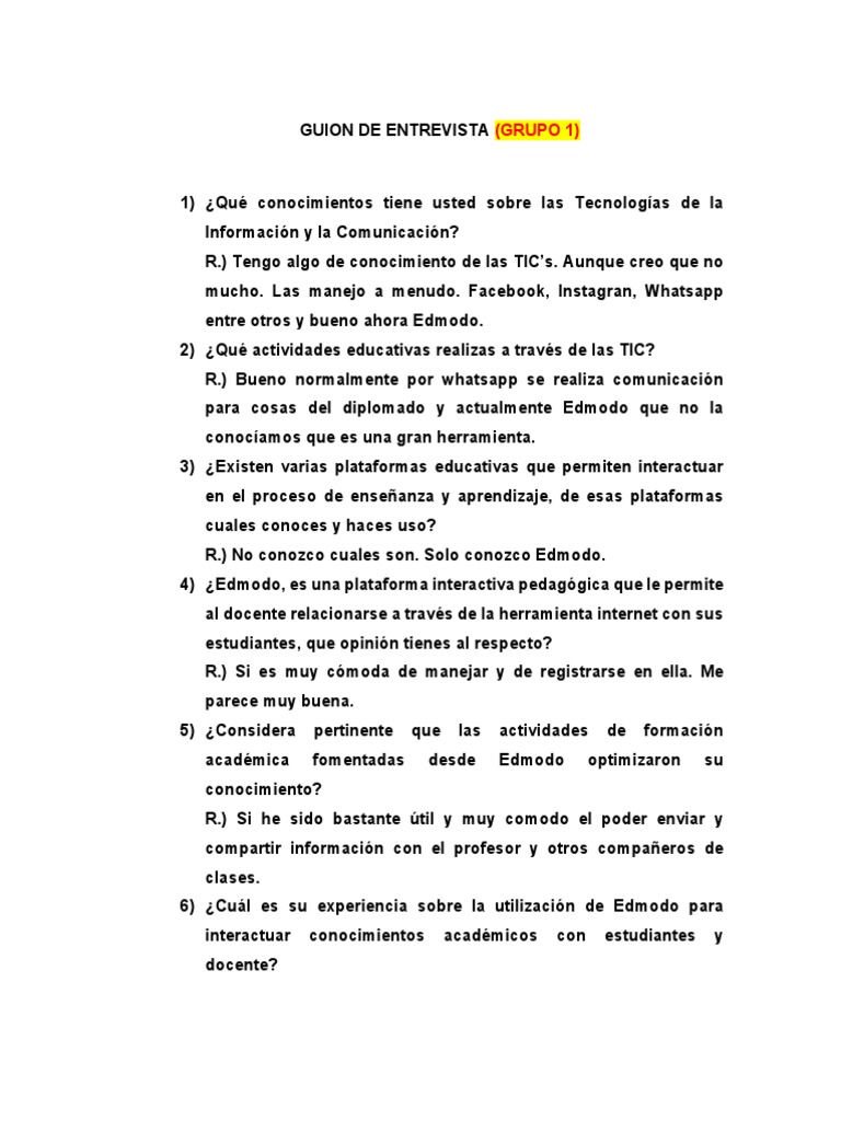 Guion de Entrevista Investigacion Jesus Sequera | PDF