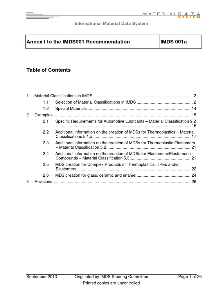IMDS Material Classification Guide | PDF | Cast Iron | Alloy