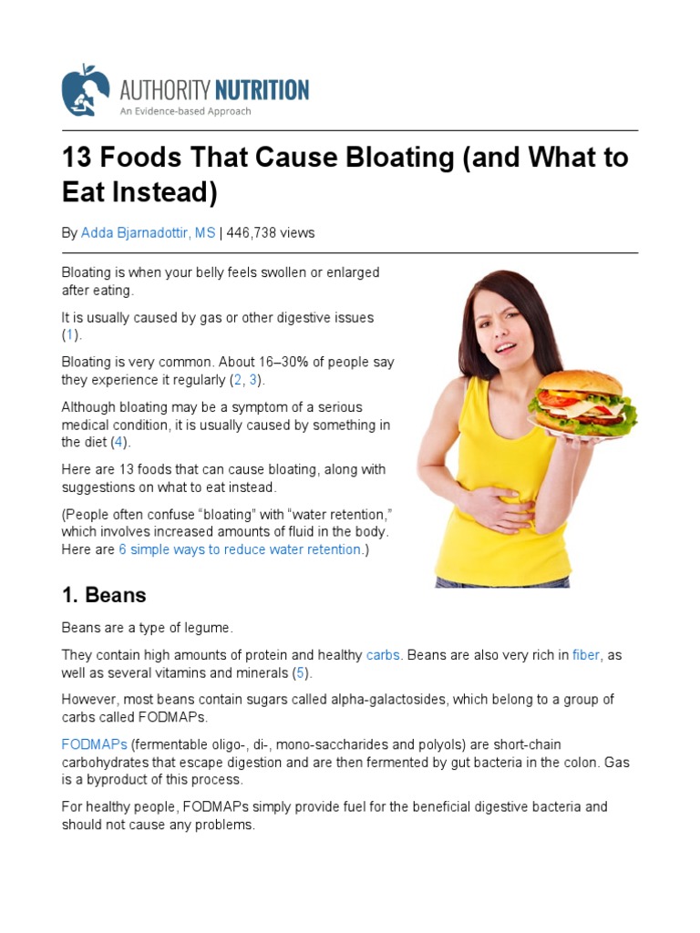 13 Foods That Cause Bloating (And What To Eat Instead) | PDF | Bloating ...