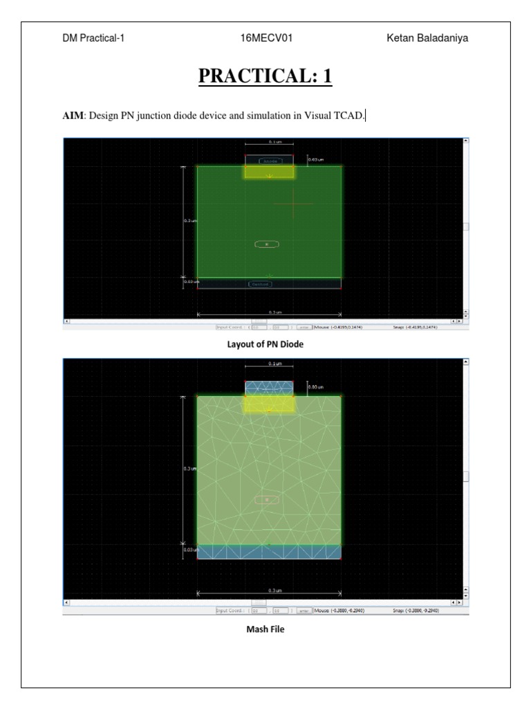 Practical: 1: Design PN Junction Diode Device and Simulation in Visual ...