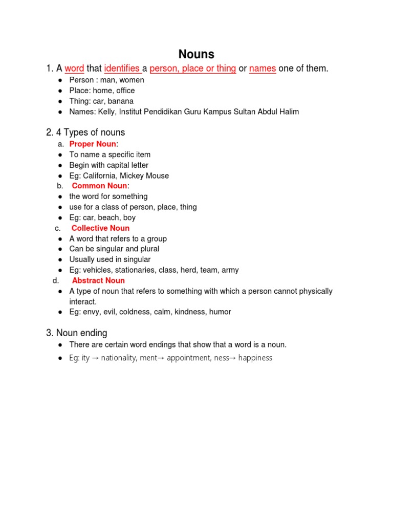 Noun 1 | PDF | Noun | Languages