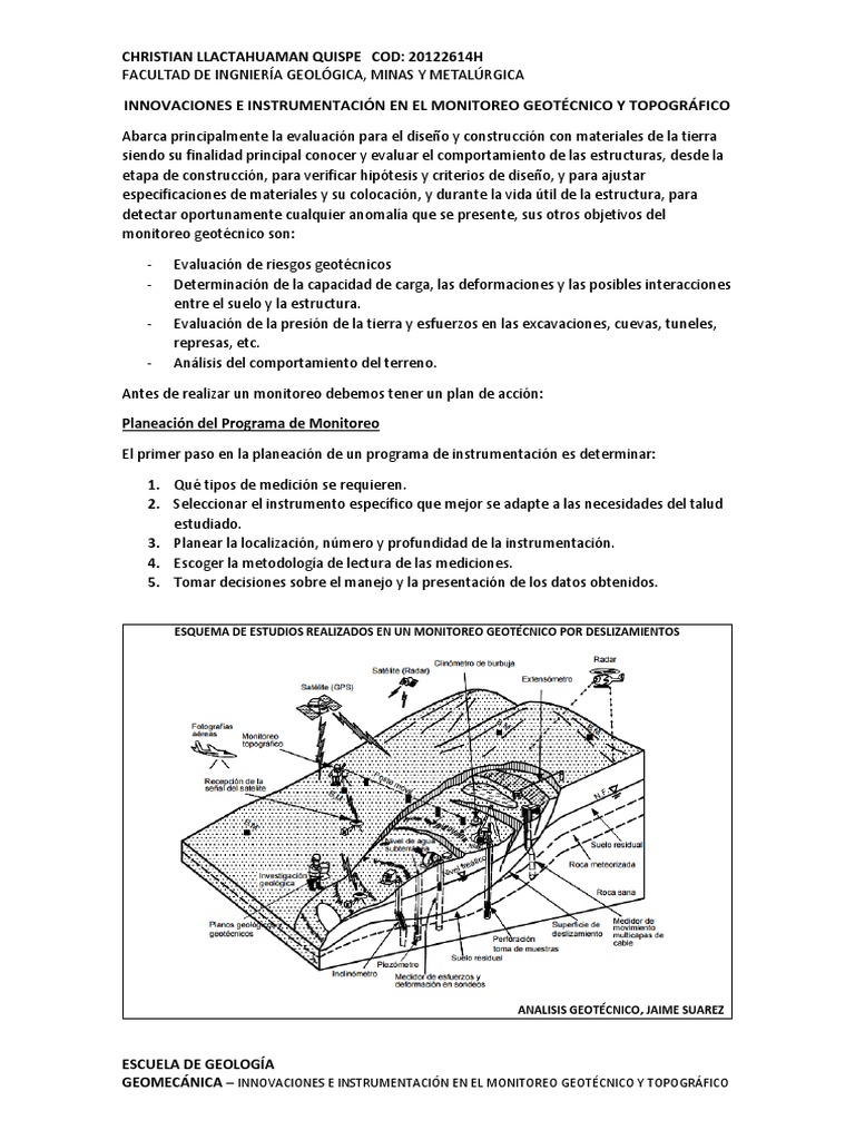 Innovaciones e Instrumentación en El Monitoreo Geotécnico y Topográfico ...