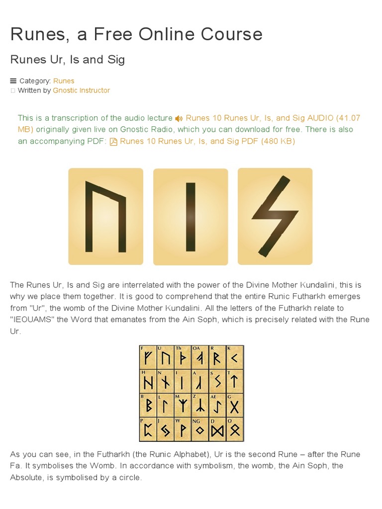 Runes Ur, Is and Sig | PDF | Genesis Creation Narrative | Tetragrammaton