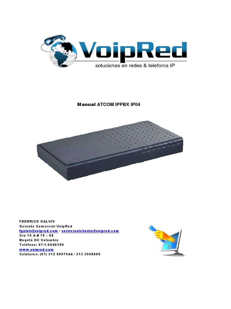 Manual Atcom Ippbx Ip04 | PDF | Dirección IP | Respuesta de Voz Interactiva