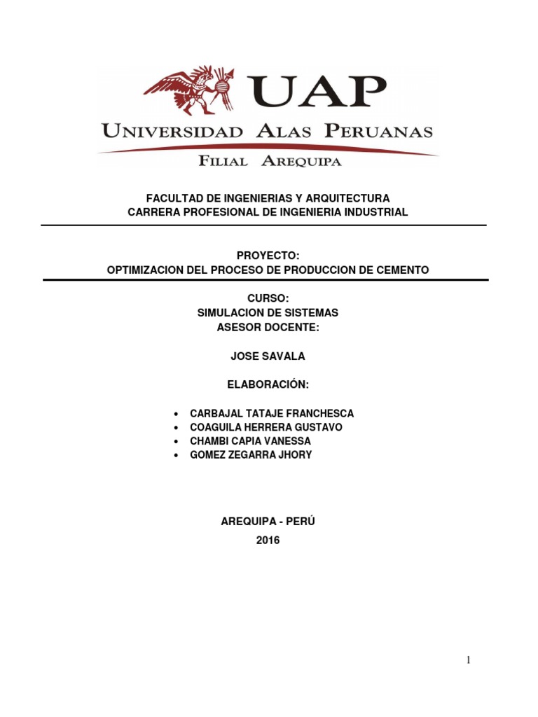 Proceso de Cemento Yura Planeamiento | PDF | Simulación | Science