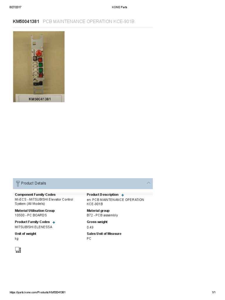 Kone Parts | PDF