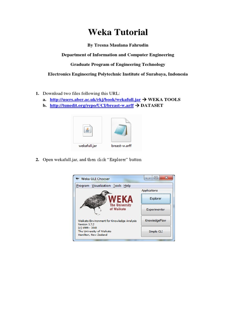 Tutorial Weka - Feature Selection and Classification, Data Mining | PDF ... Tutorial Weka - Feature Selection and Classification, Data Mining | PDF ...