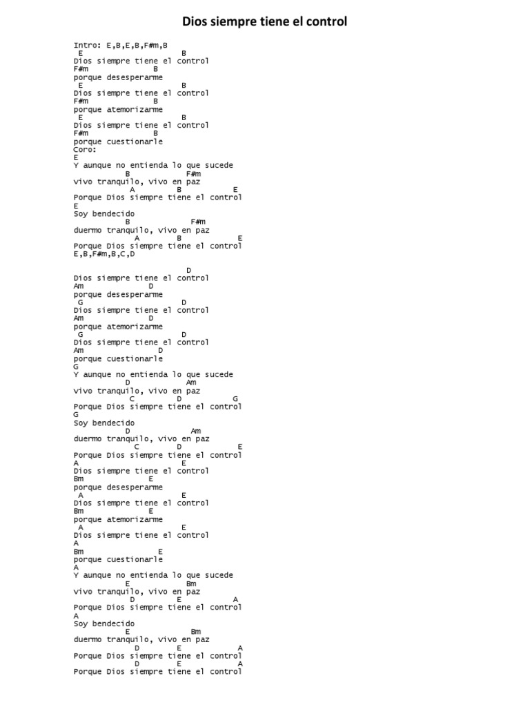 Dios Siempre Tiene El Control | PDF