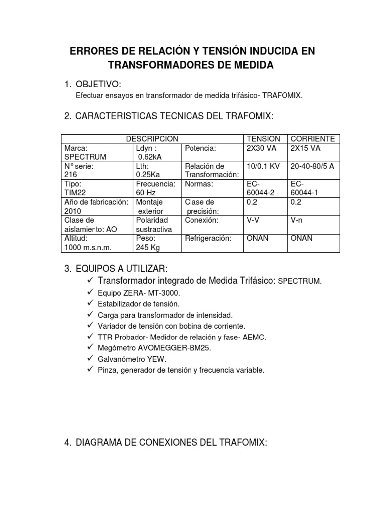 TRAFOMIX | PDF | Transformador | Corriente eléctrica