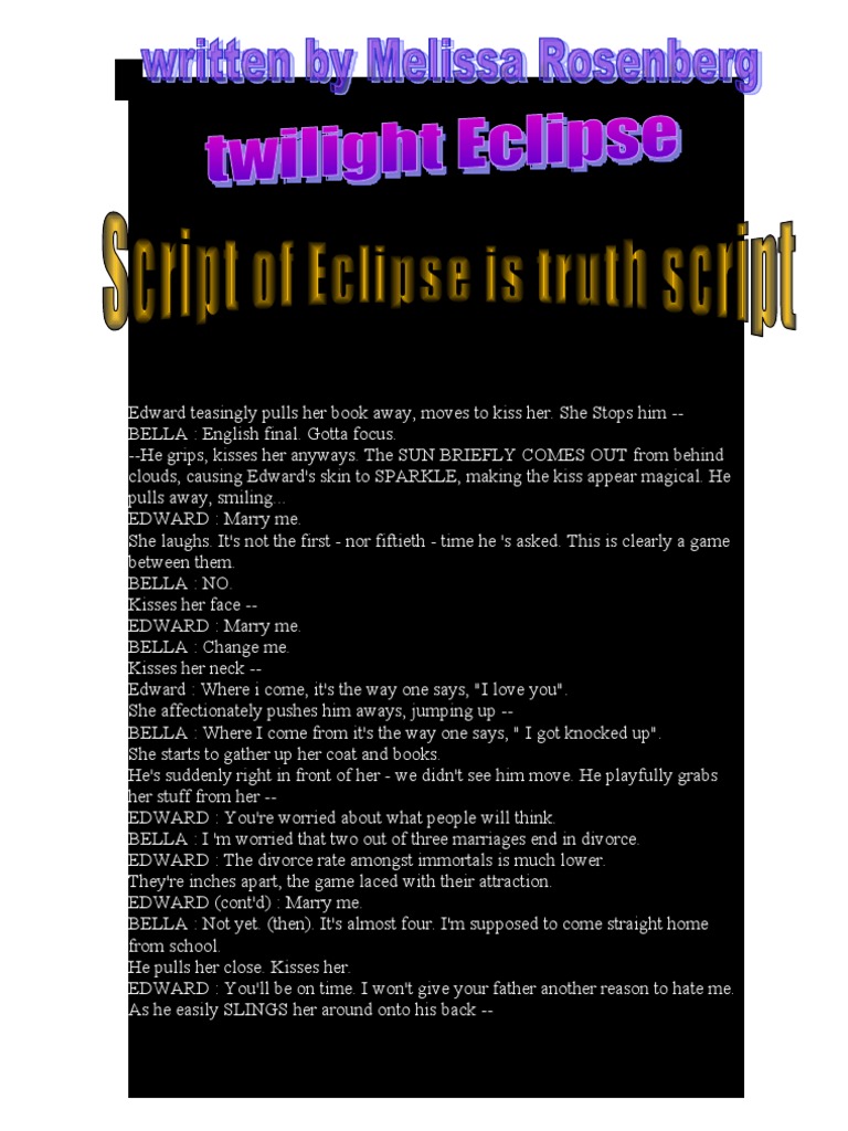 The Twilight Saga Eclipse Script | PDF | The Twilight Saga (Film Series)