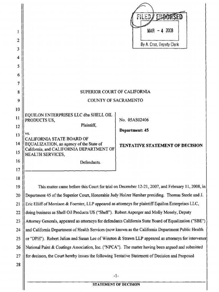 Equilon Enterprises LLC vs. California State Board of Equilizatoin ...