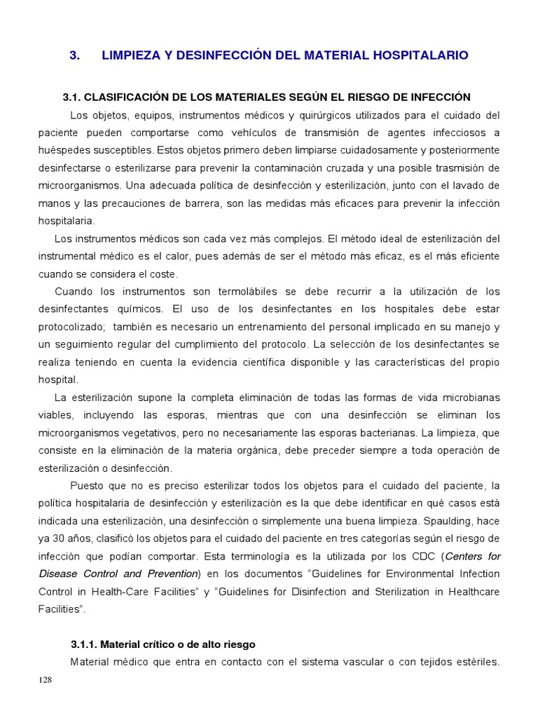 Spaulding PDF | PDF | Esterilización (Microbiología) | Microbiología