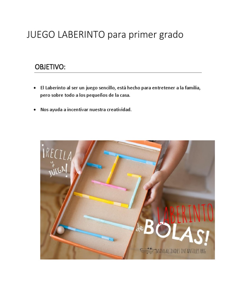 JUEGO LABERINTO para Primer Grado | PDF