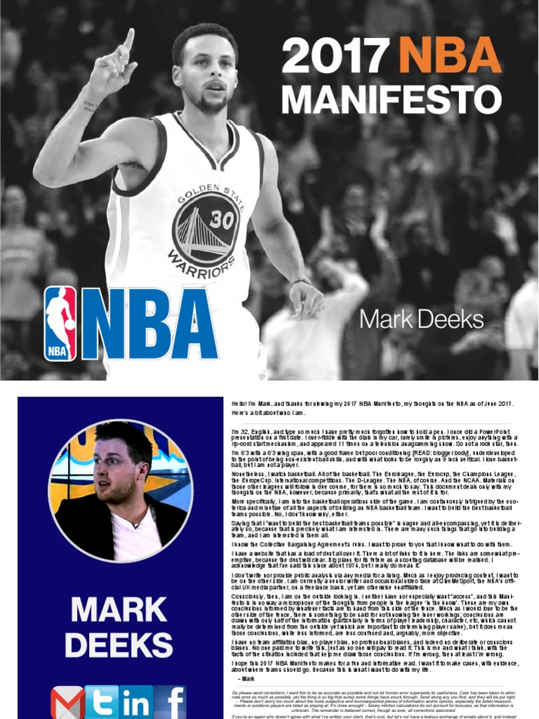 2017 NBA Manifesto - Mark Deeks | PDF | National Basketball Association ...