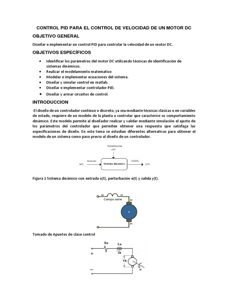 Control Pid Motor DC | PDF | Ecuaciones | Transformada de Laplace