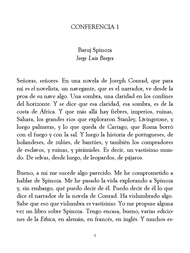 Baruj Spinoza X Borges | PDF | Baruch Spinoza | Gottfried Wilhelm Leibniz