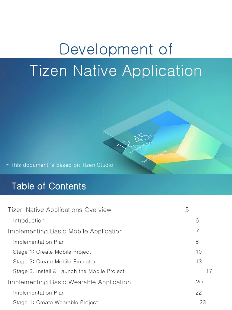 4 Tizen Native App Dev Tizen Studio | PDF | Computer File | Mobile App