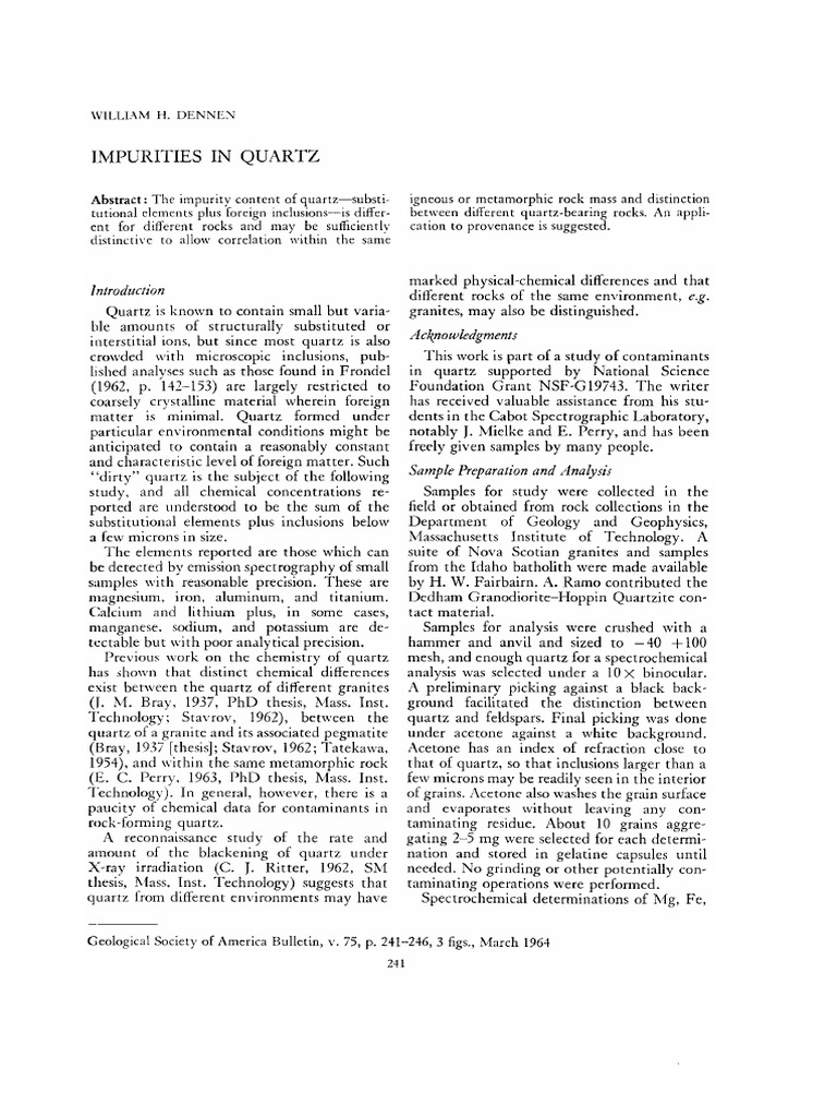Impurities in Quartz | PDF | Rock (Geology) | Granite