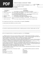 Prueba Libro Matilda | PDF