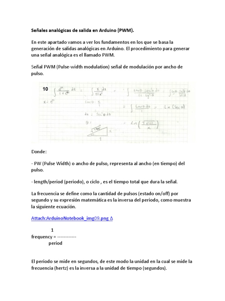 PWM en Arduino: Fundamentos y Código | PDF | Señal analoga | Frecuencia