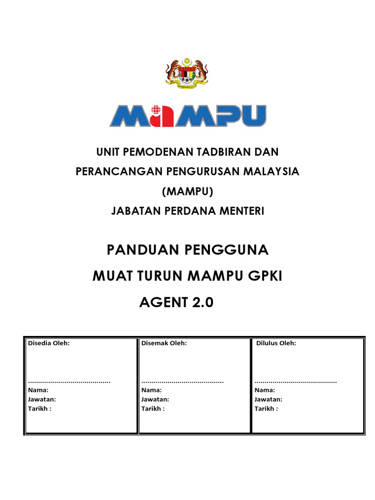 Panduan Pengguna Muat Turun MAMPU GPKI AGENT 2.0 PDF | PDF