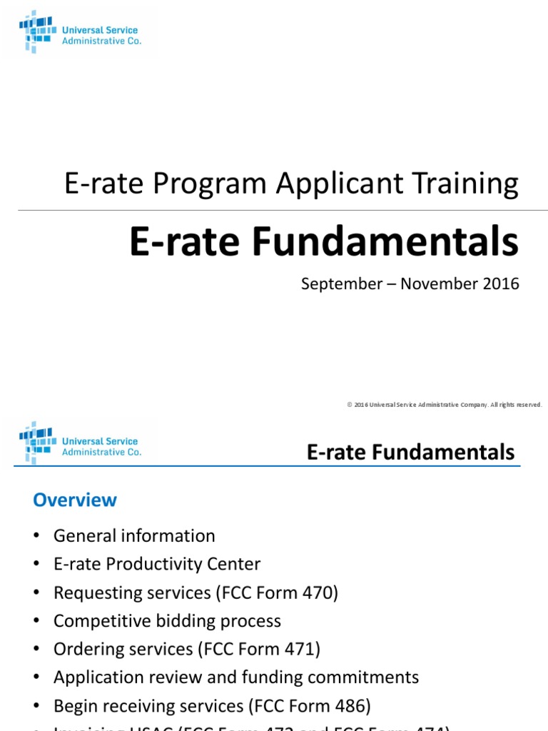 01 E-Rate Fundamentals | PDF | Request For Proposal | Government