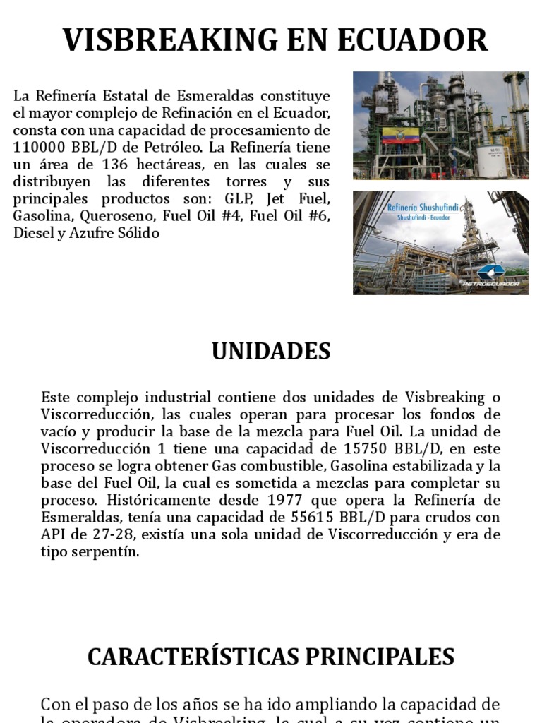 Visbreaking en Ecuador | PDF | Refinería de petróleo | Gasolina