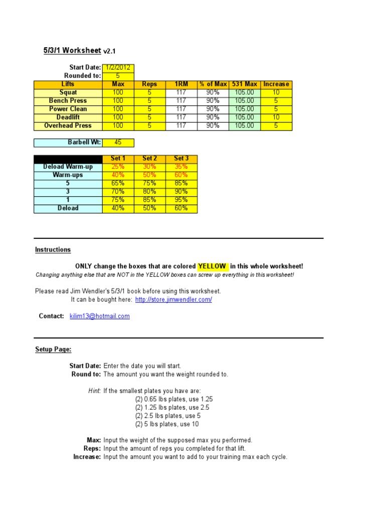 Training WorkSheet | PDF | Individual Sports | Recreation