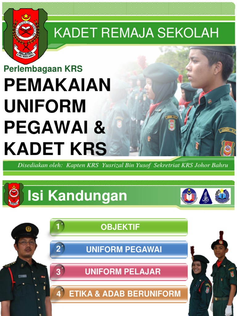 Pemakaian Uniform Pegawai & Kadet KRS PDF | PDF