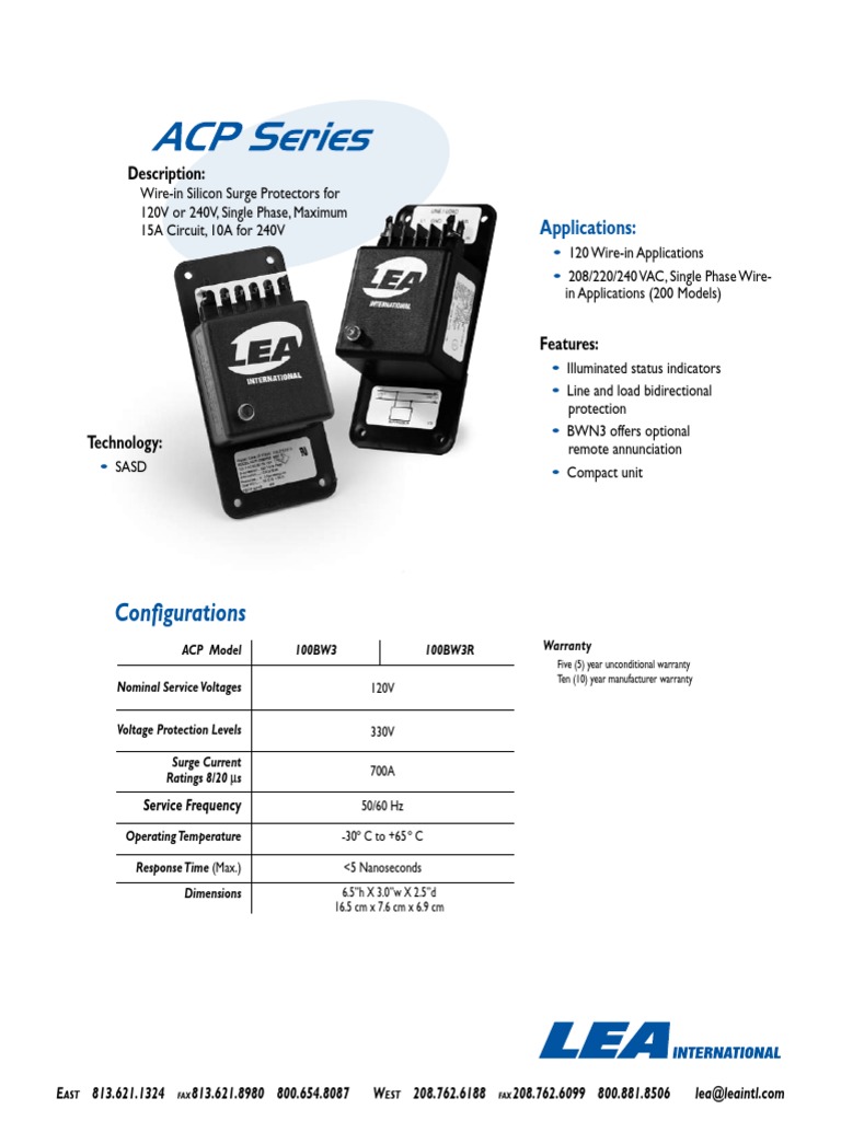 ACP DataSheet | PDF | Mains Electricity | Electrical Equipment