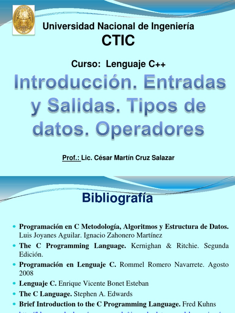 Tipos de Operadores | PDF | C ++ | C (lenguaje de programación)