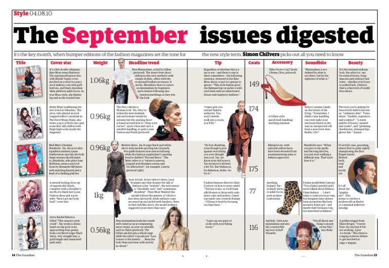 The September Issues Digested | PDF | Fashion | Softlines (Retail)