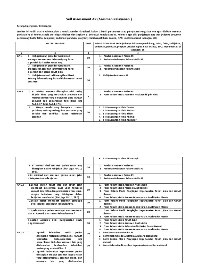 Self Assessment AP | PDF | Sains & Matematika