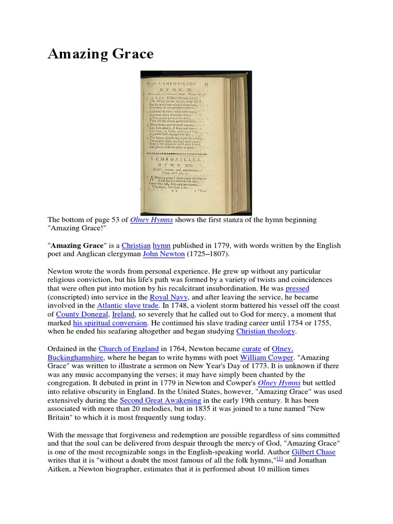 Amazing Grace1 | PDF | Amazing Grace | Religion And Belief