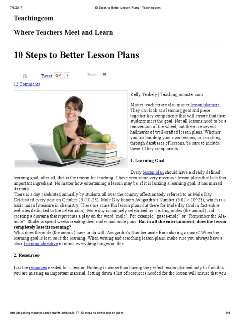10 Steps To Better Lesson Plan | PDF | Lesson Plan | Teachers