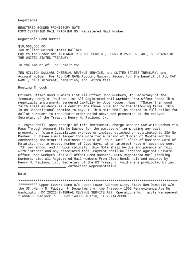 Regstered Bonded Promissory Note | Download Free PDF | Bonds (Finance ...