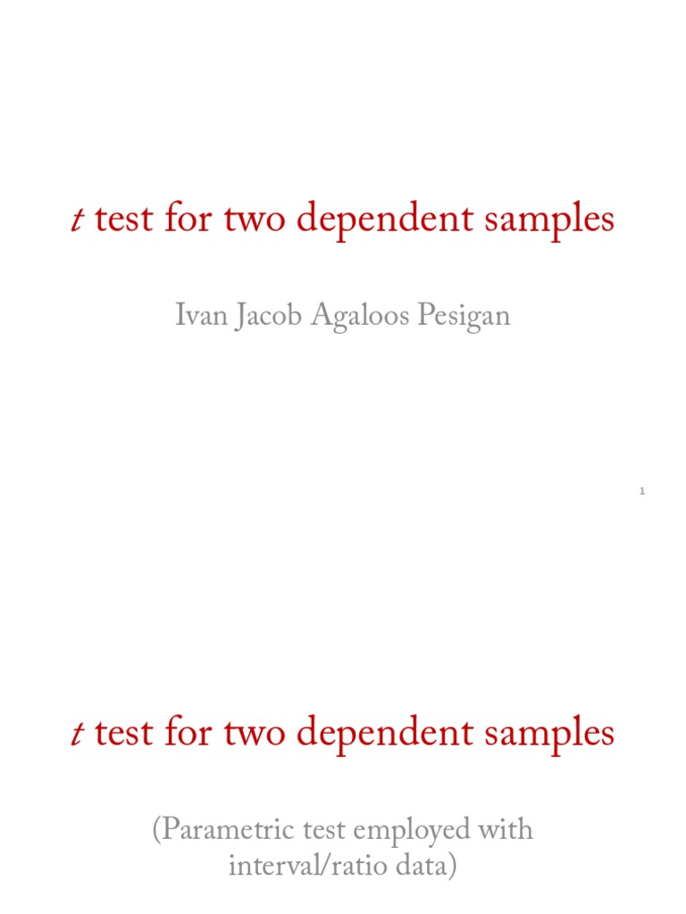 T Test For Two Dependent Samples | PDF | Student's T Test | Statistical ...