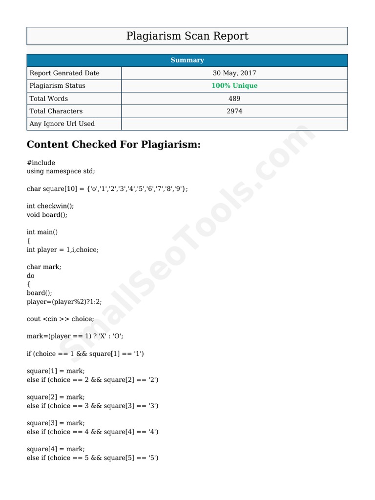 Plagiarism Scan Report: Content Checked For Plagiarism | PDF