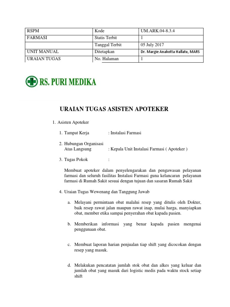 Tugas Apoteker Di Apotek Menurut Permenkes - Perumperindo.co.id